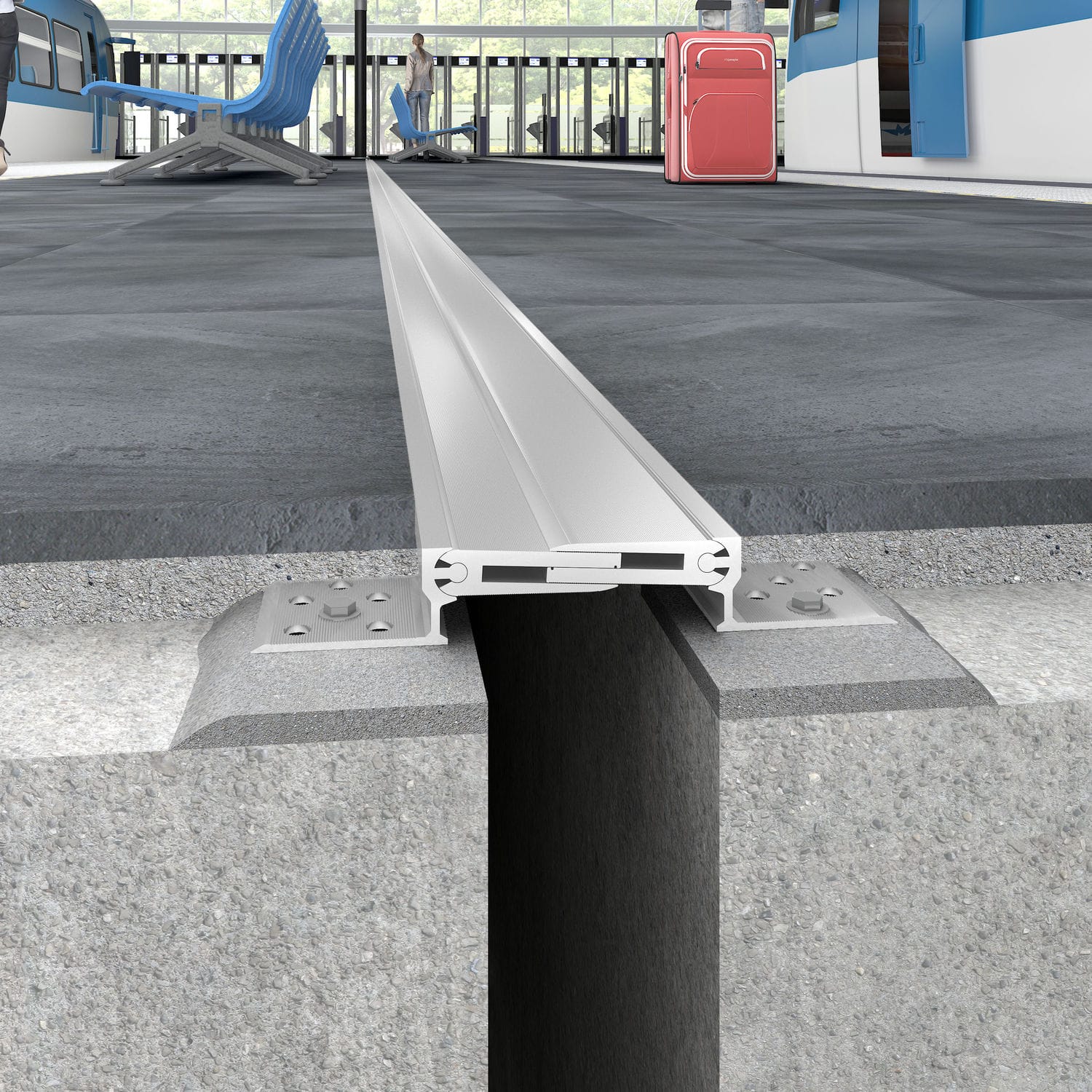 Aluminum expansion joint - NOVOJUNTA® PRO METAL 100 - EMAC - floor