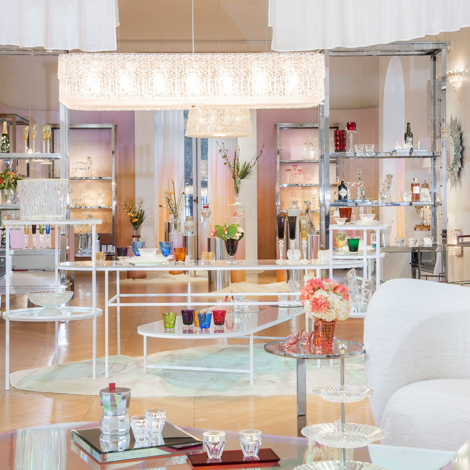 Contemporary chandelier - FROZEN - Baccarat - crystal / commercial / rectangular