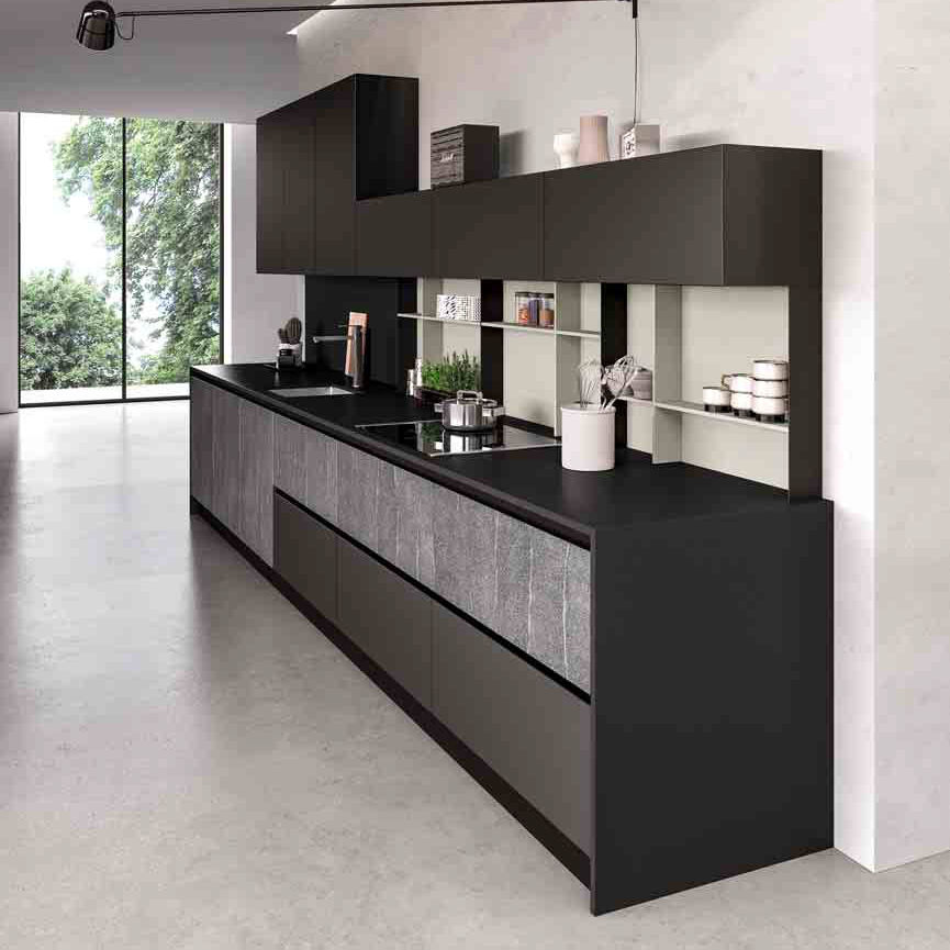 Contemporary kitchen - G4 - Arredo3 s.r.l. - lacquered glass / handleless
