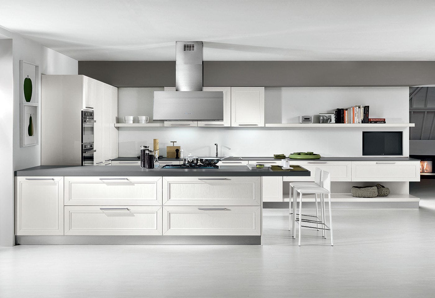Contemporary kitchen - ITACA WHITE OPEN PORE - Arredo3 s.r.l. - wooden ...
