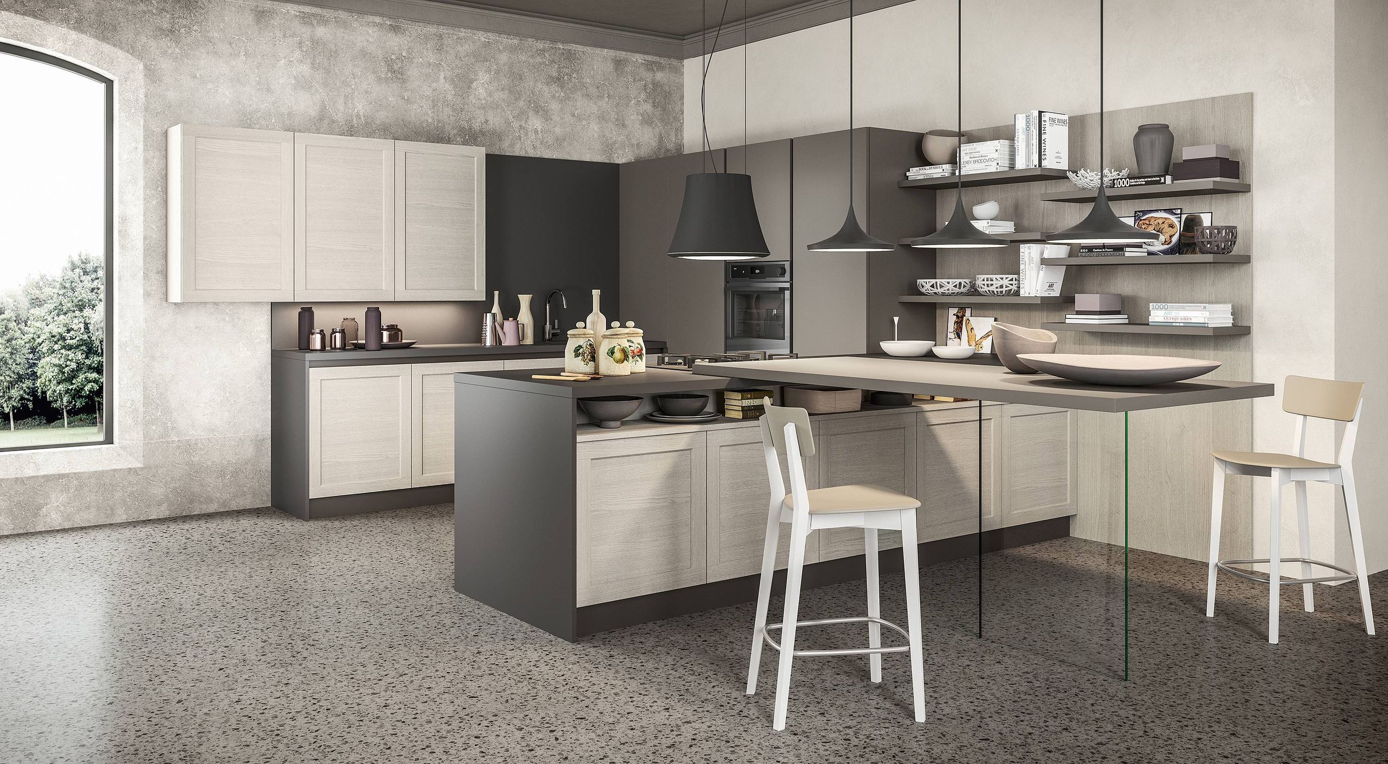 Contemporary kitchen - FRAME 4 - Arredo3 s.r.l. - Fenix NTM® / laminate ...