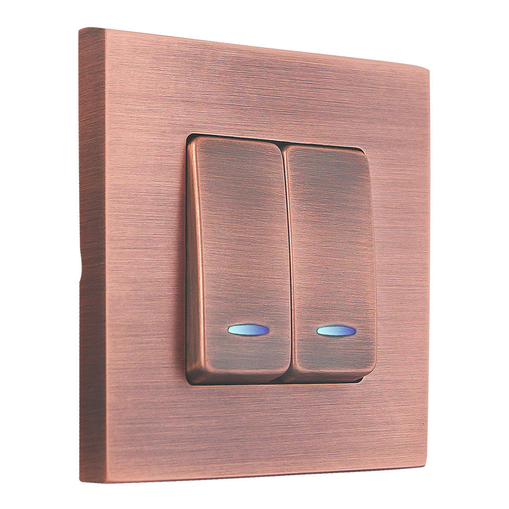 Light switch - FEDE Switch & Light - push-button / recessed / double