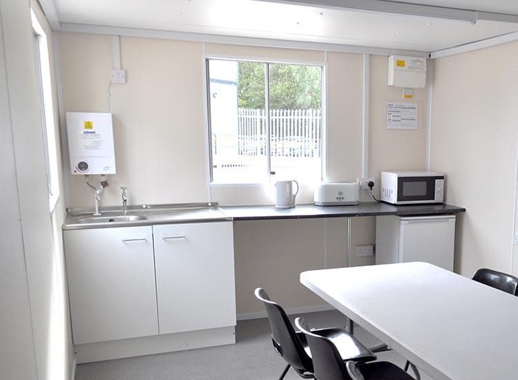 Contemporary kitchen - WHITE GOODS - Algeco - wooden / for office