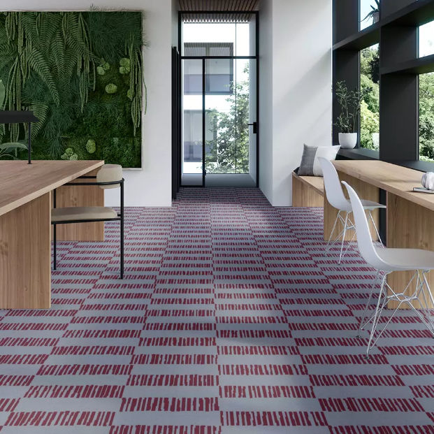 Tufted carpet - SHE LB4 - EGE CARPETS - wool / geometric pattern / gray