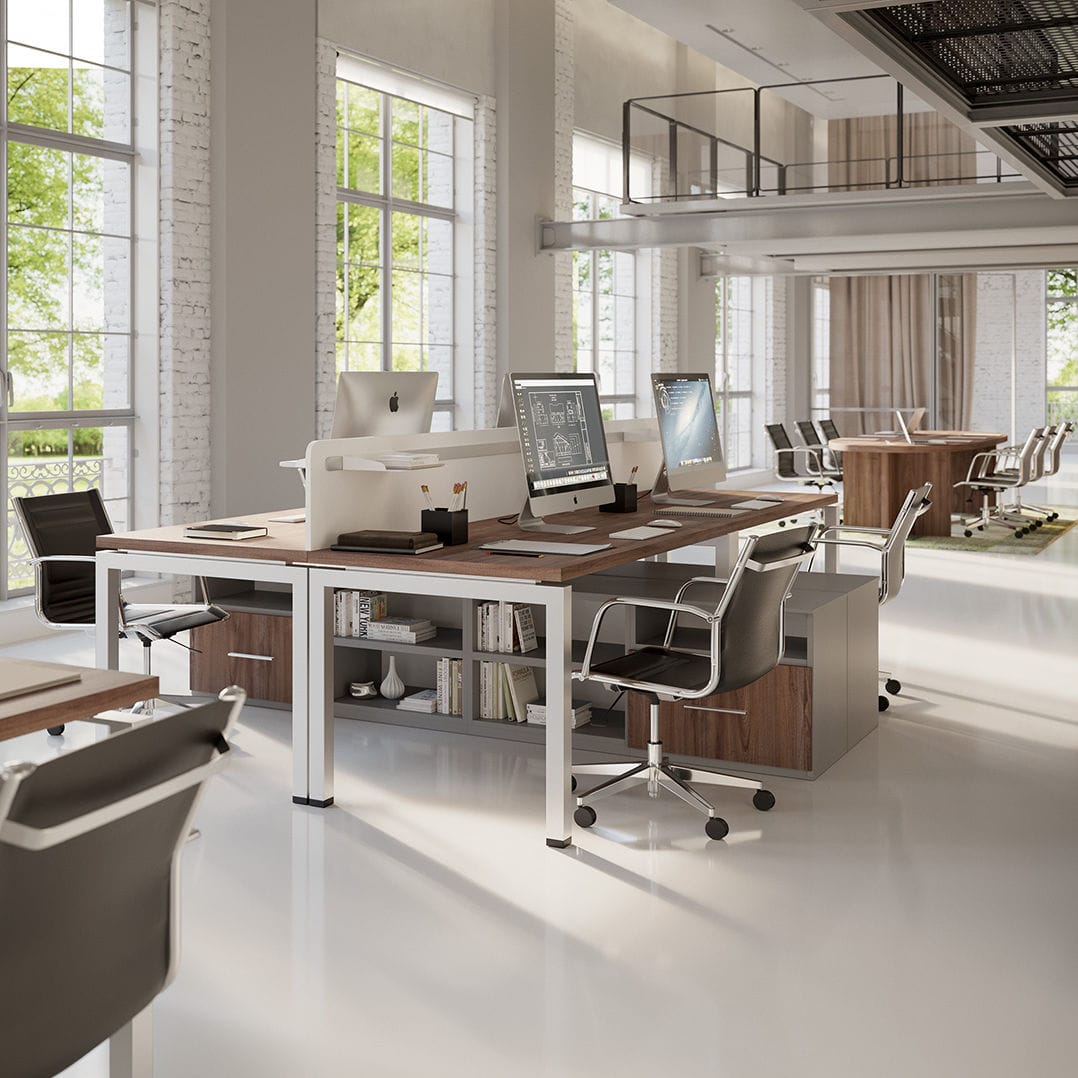 Workstation desk - OF 59 - GIESSEGI - contemporary / walnut / melamine