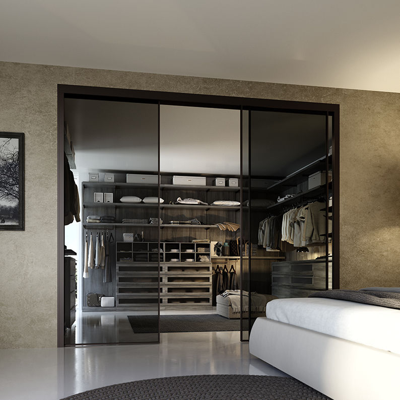 Corner walk-in wardrobe - 03 - GIESSEGI - contemporary / wooden