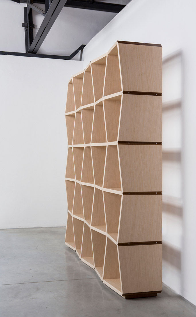 Free-standing bookcase - LUGI - contemporary / wooden