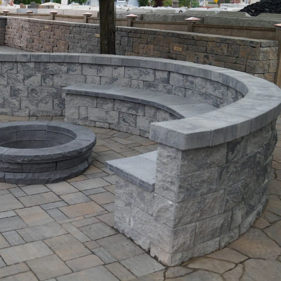 Allan Block Outdoor Fireplace Fabulous Seating Wall Ideas For Your