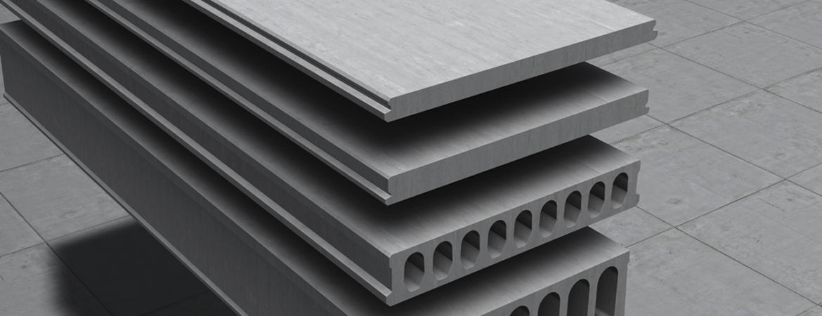 Reinforced concrete precast core floor slab / alveolar - FLOORS - Bison