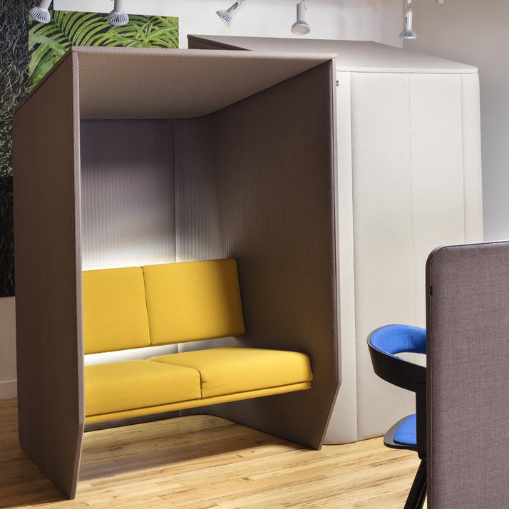 Acoustic privacy office space - BUZZIHUB - BuzziSpace - 2 person / fabric / foam