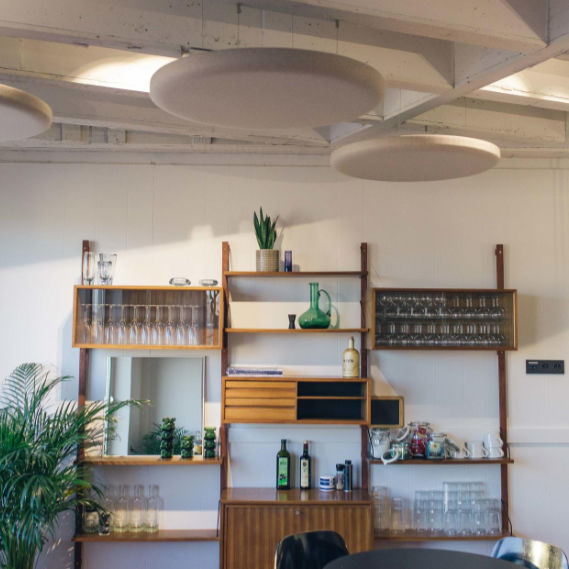 Fabric acoustic baffle - BUZZILAND - BuzziSpace - hanging / ceiling ...