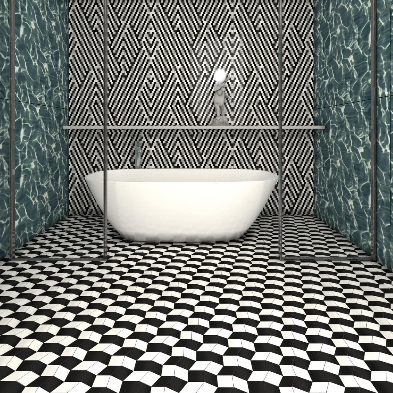 Indoor tile - DISTORTION - Ceramica Bardelli - bathroom / wall / floor