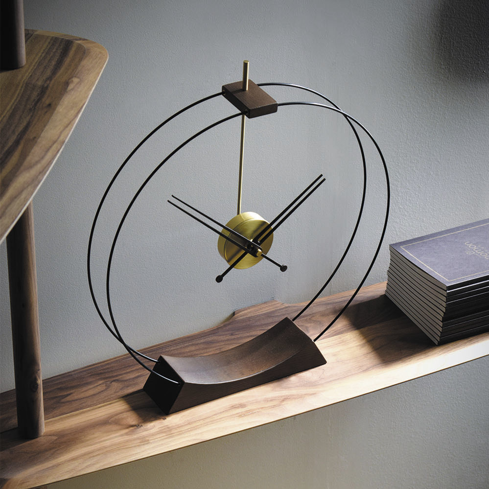 Contemporary clock - AIRE - NOMON - table / analog / ash