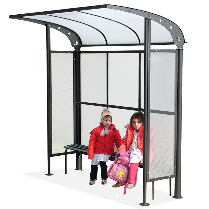 Galvanised steel bus shelter - SCHOOL 261 - DIMCAR s.r.l. - polycarbonate