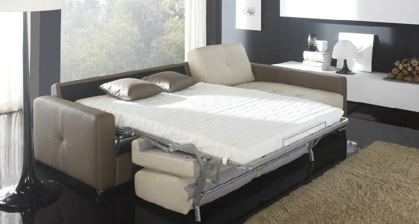 Sofa bed - SLEEP - Gamamobel - multi-color / leather / 2-person