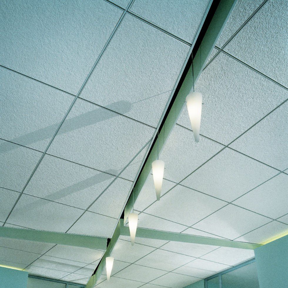 Metal suspended ceiling - ECLIPSE™ - USG - tile / panel / for office