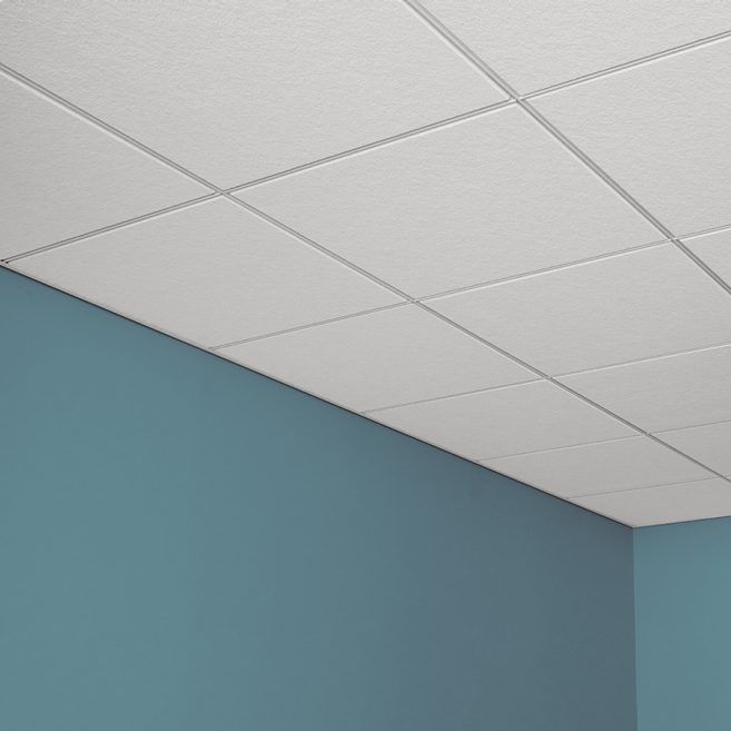 Mineral fiber suspended ceiling - ASTRO® - USG - tile / for office ...