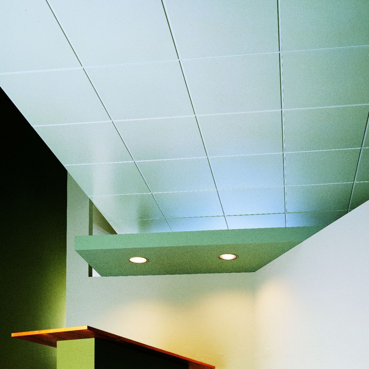 Aluminum suspended ceiling - PANZ® - USG - panel / for office / for ...