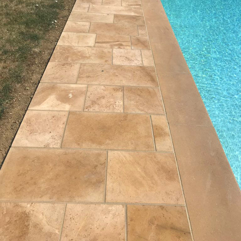 Natural stone paver - SWIMMING POOL - CREA STONE - outdoor / pool / brushed