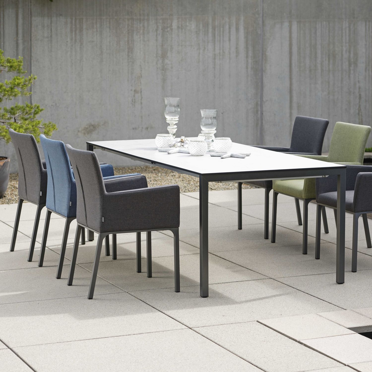 Contemporary dining chair - ARTUS - STERN MOEBEL - garden / fabric ...