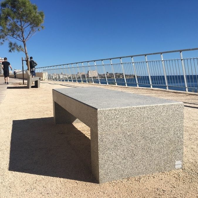 Contemporary public bench - PAUSE SIDE - Breinco - concrete / without ...