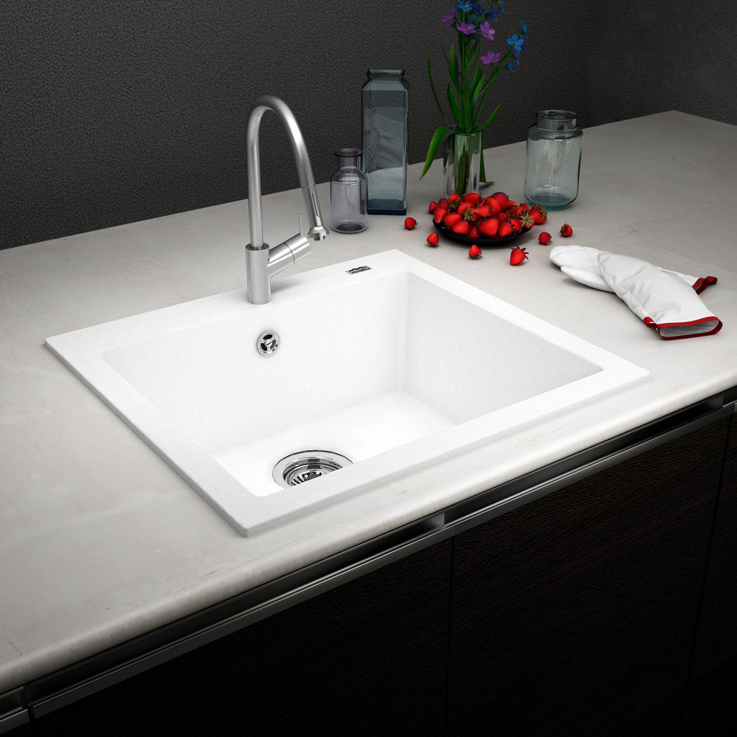 Single-bowl kitchen sink - SELECT 560 - Mundilite - without drainboard ...