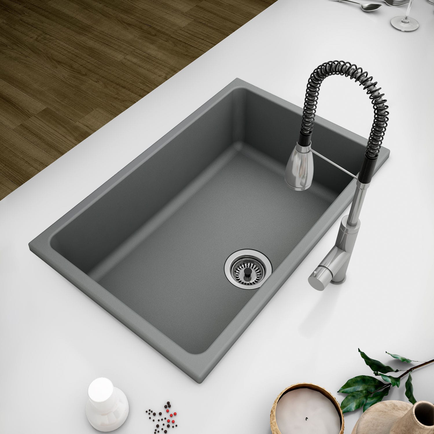 Single-bowl kitchen sink - PREMIER 700 - Mundilite - without drainboard ...