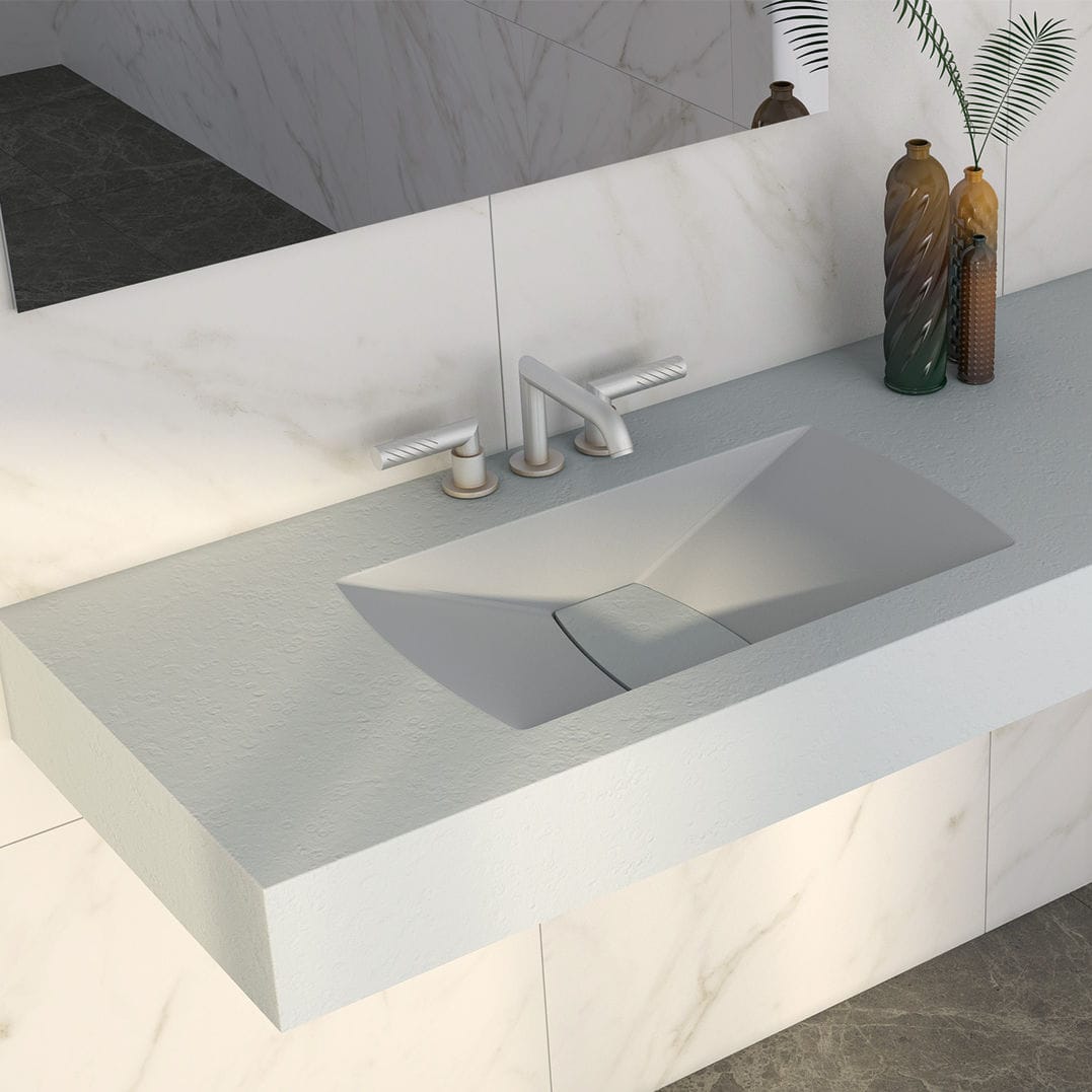 Wall-mounted washbasin - SIGMA FALDON - Mundilite - composite / with ...
