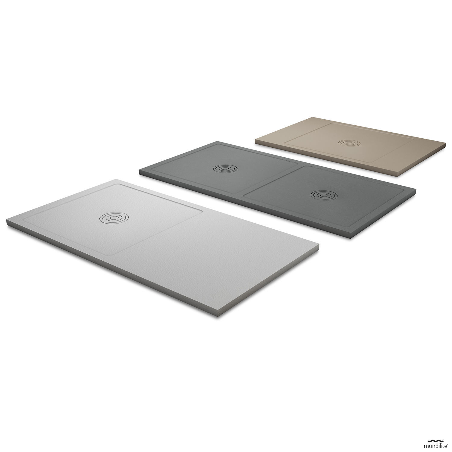 Rectangular shower base - UNIC - Mundilite - above floor / stone resin ...