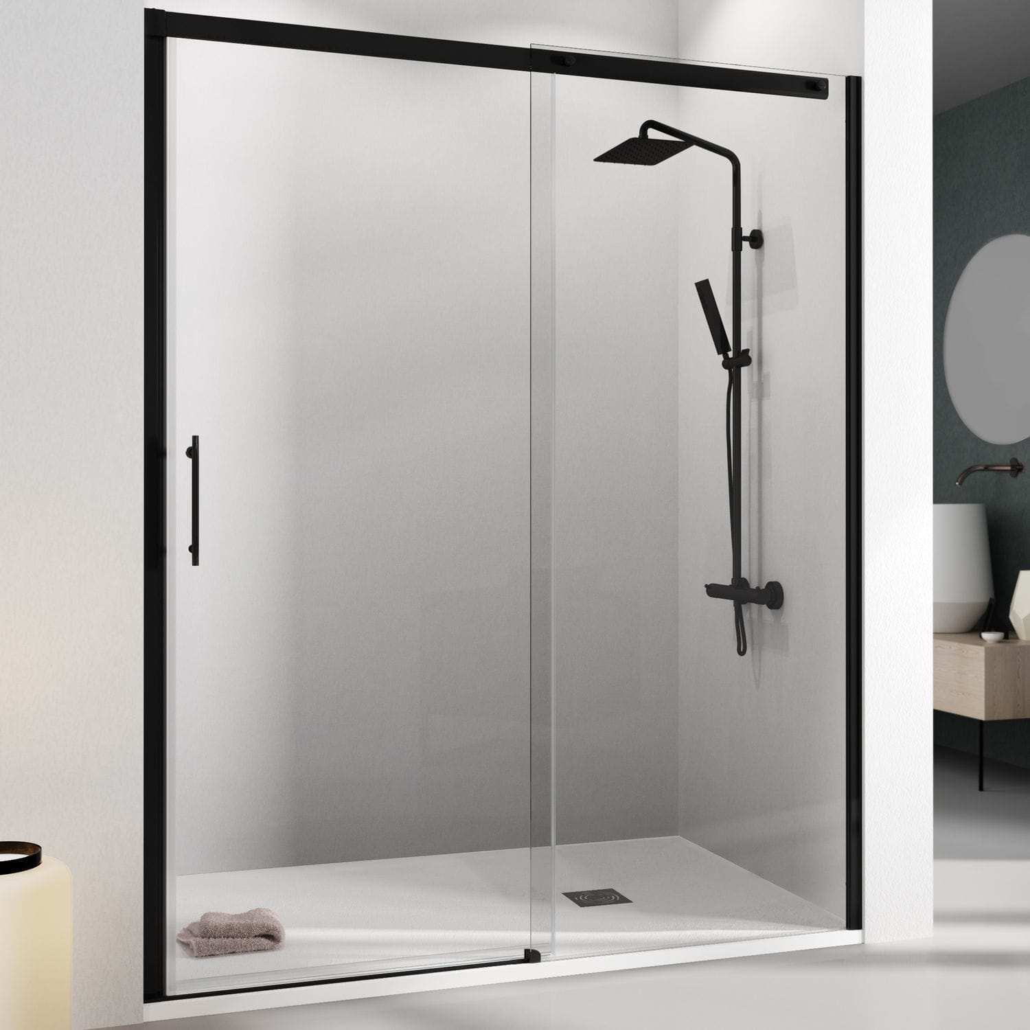 Sliding shower screen - S.5000 AL - Mundilite - rectangular / for ...