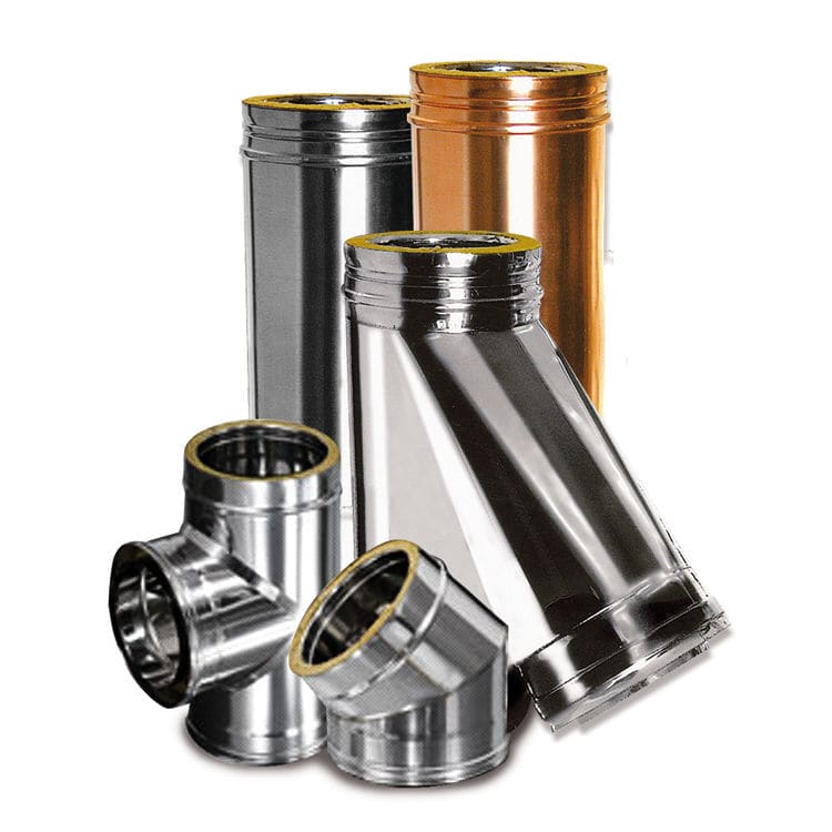 Stainless steel smoke flue - DOUBLE WALL - LANDINI - copper / coated ...