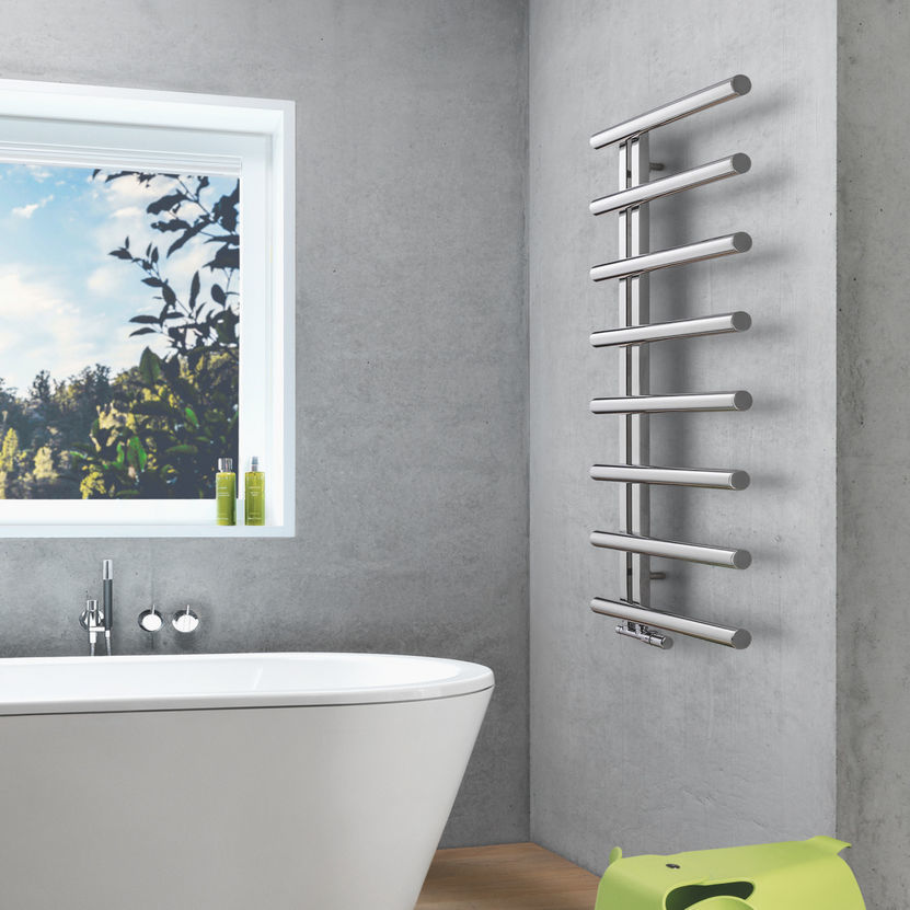 Hot water towel radiator - CHIME - Zehnder - 0...500 w / contemporary ...