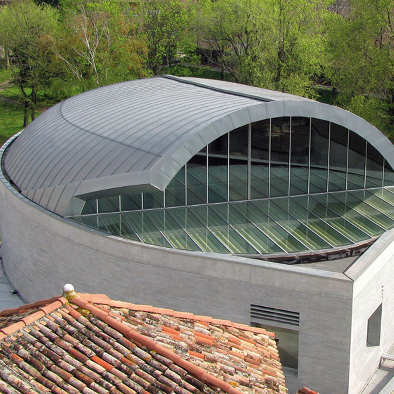 Rounded roofing - SAN LORENZO MARTIRE CHURCH, RUALIS - ZINTEK - copper ...