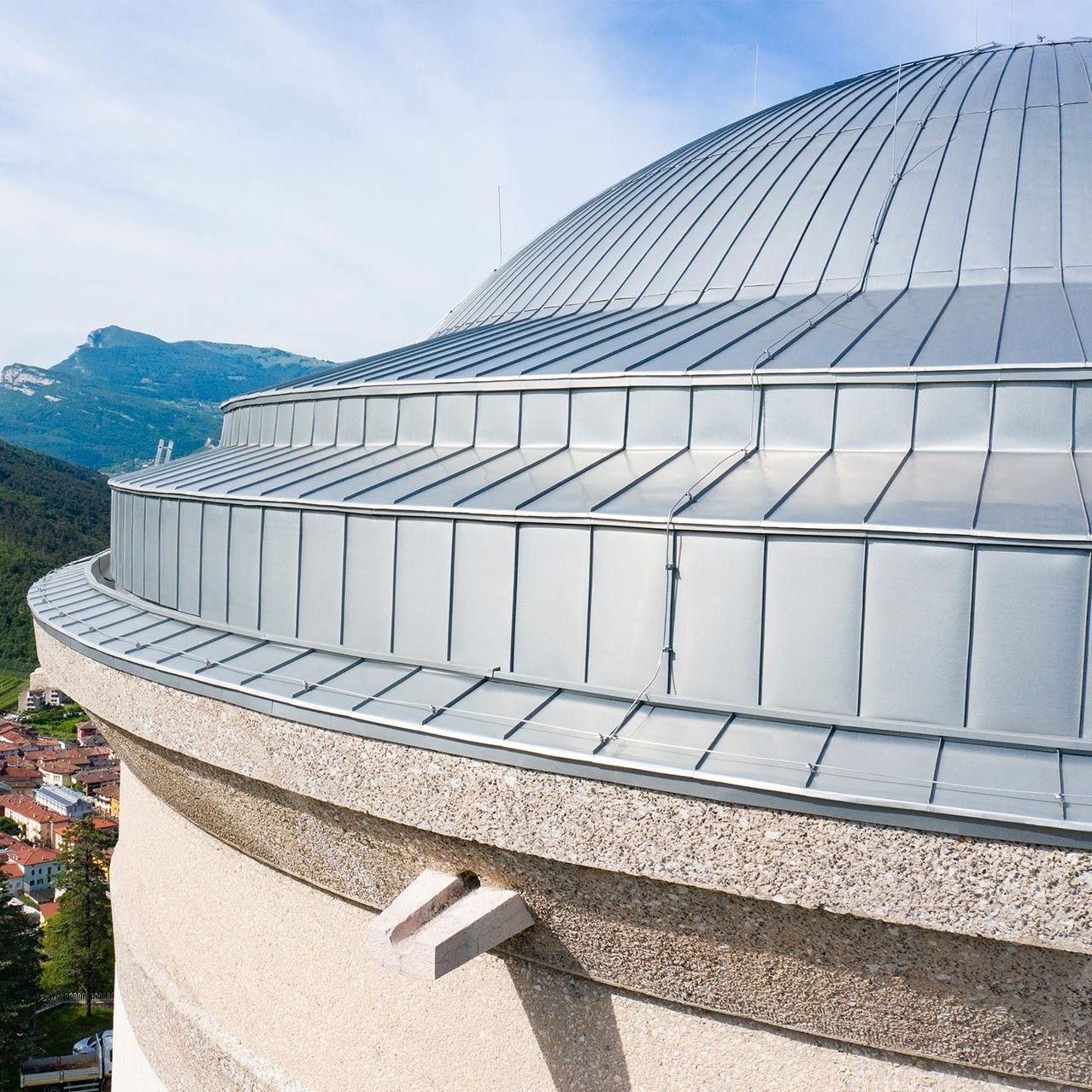 Rounded roofing - SHRINE OF CASTEL DANTE - ZINTEK - zinc-titanium ...