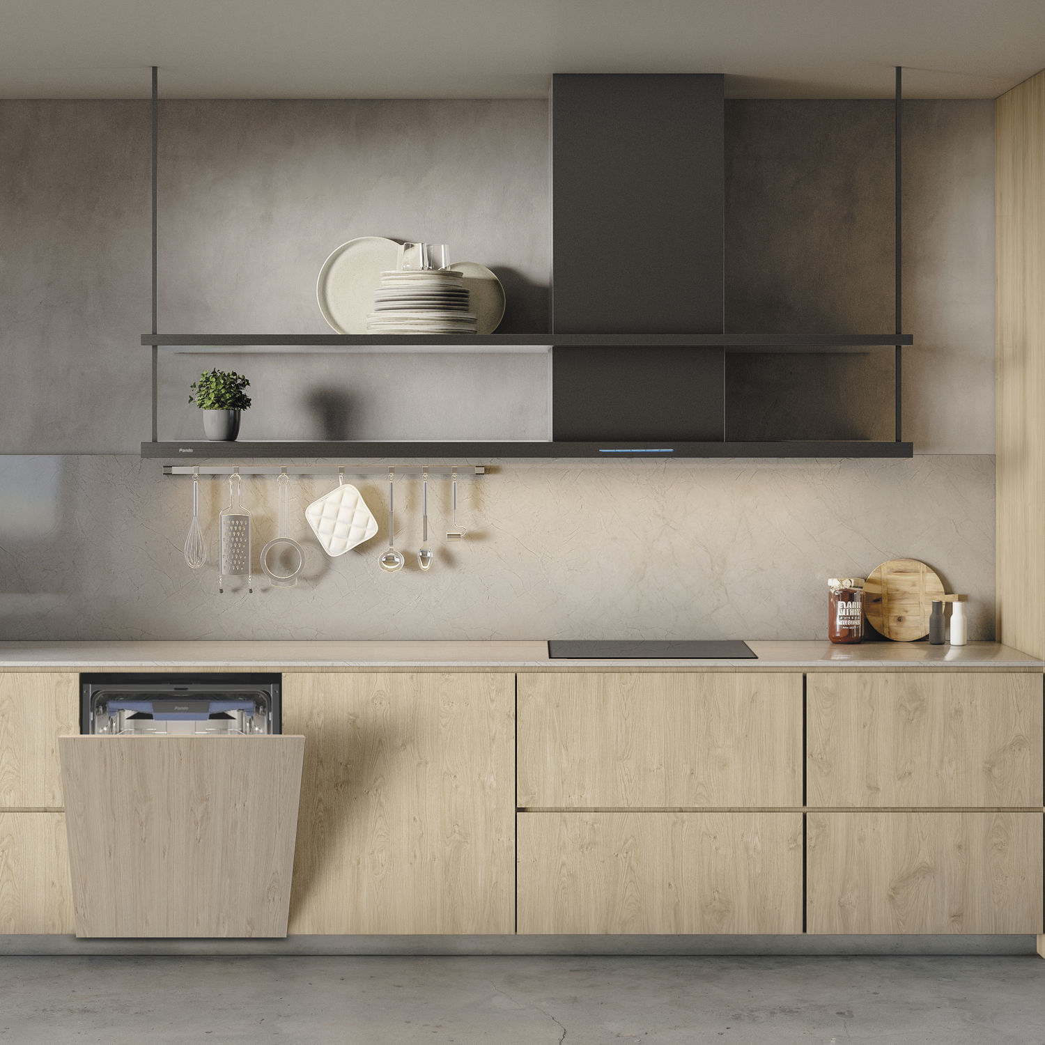 Wall-mounted range hood - P-898 by Pando - Pando Integral Cooking - home / ducted / minimalist