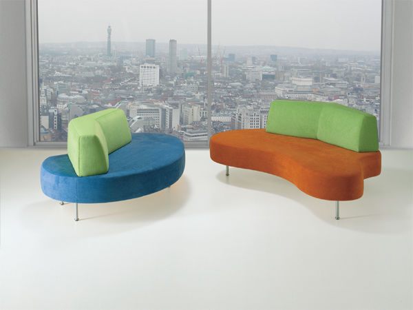 Multi-color sofa - DOMINICA - INVENTA contract - fabric / wooden / aluminum