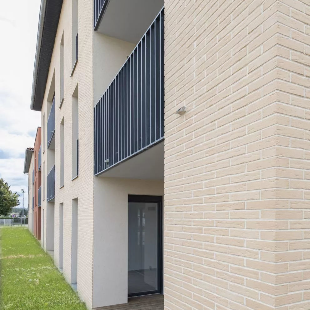 Clay wall cladding - PL Serries - TERREAL - for facade / glued ...