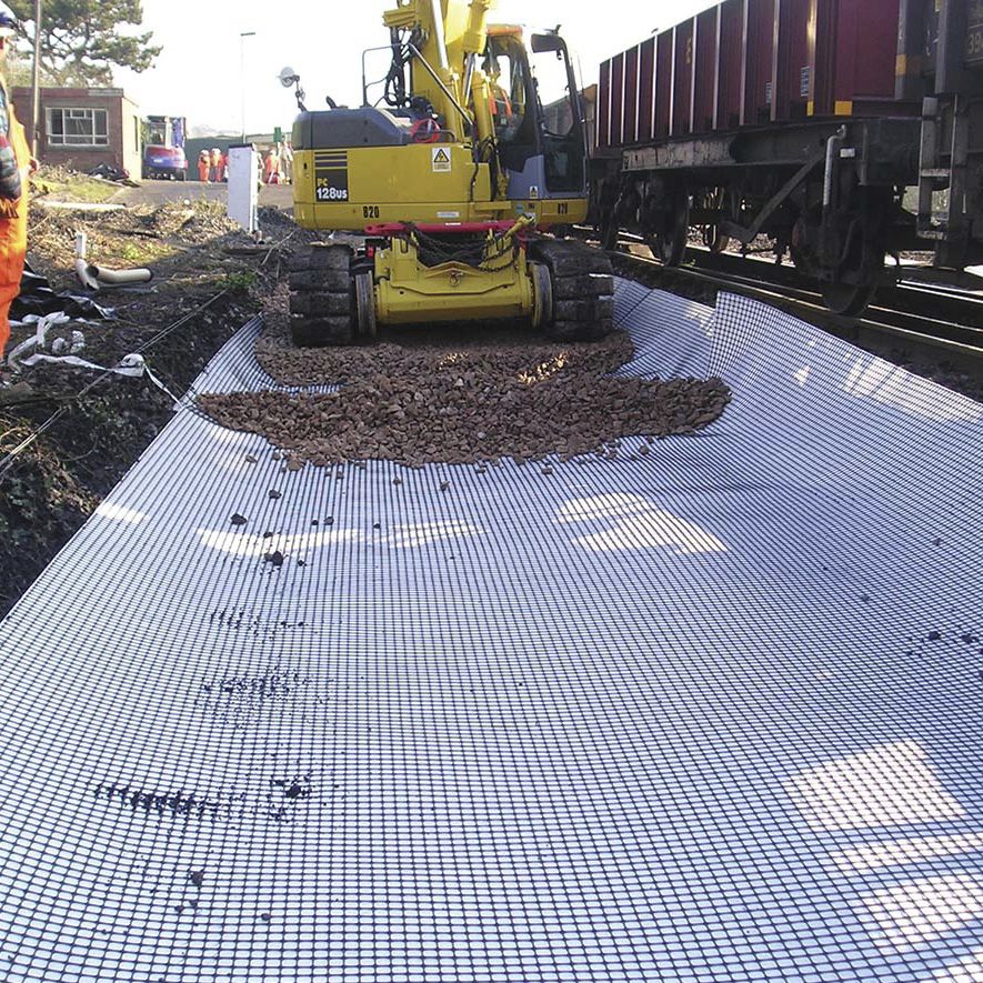 Reinforcement geogrid - PW4-LA - TERRAM - for foundation / composite