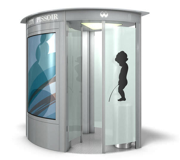 Metal toilet cabin - CITY-PISSOIR - Wall AG - glass / single