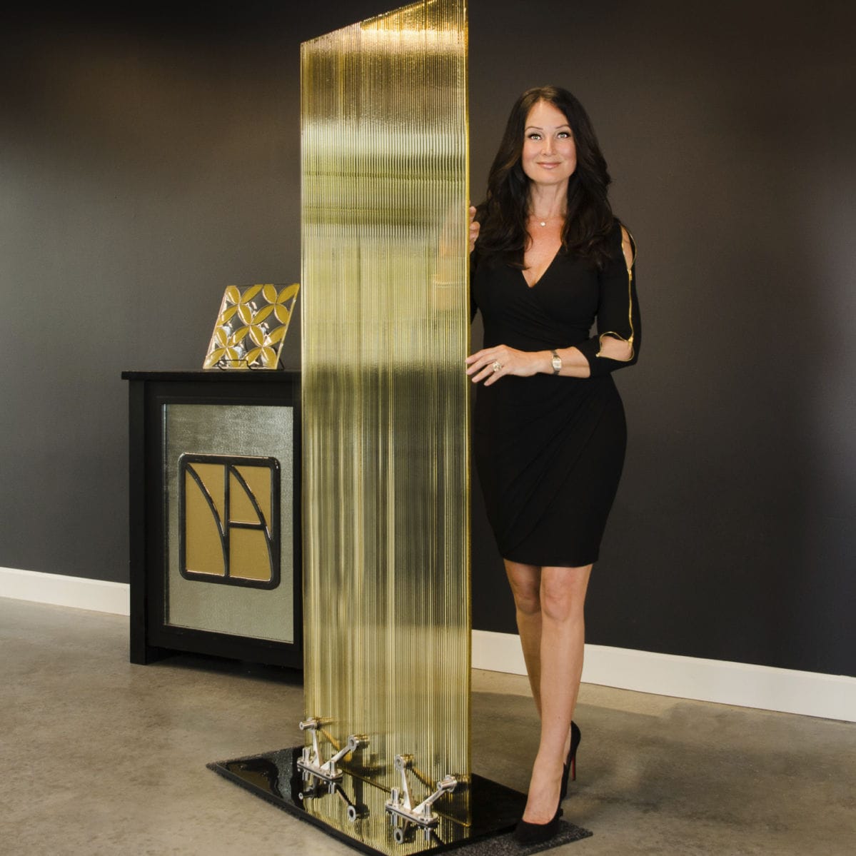 Laminated glass panel - FLUTED CHAMPAGNE - Nathan Allan Glass Studios ...