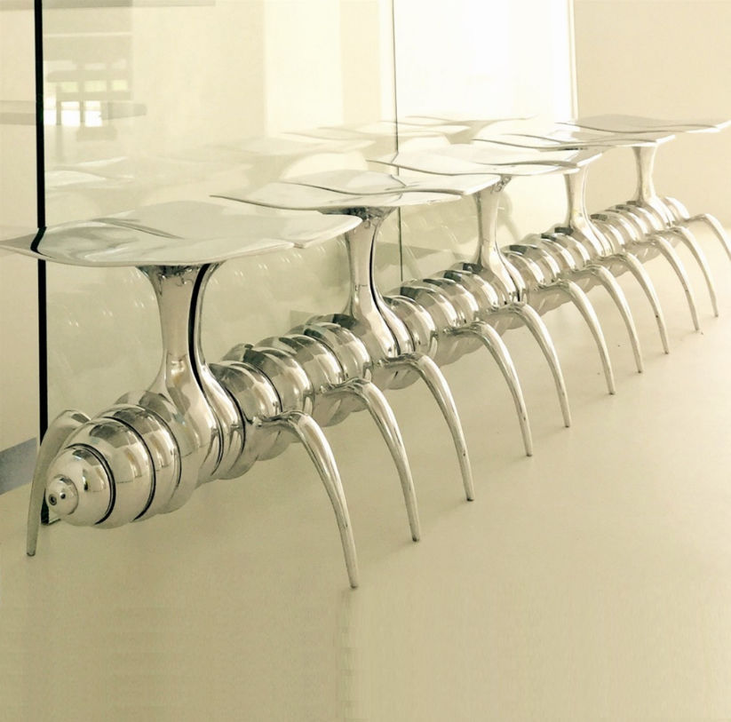 Organic design bench - CATERPILLAR - Philip Watts Design - cast ...