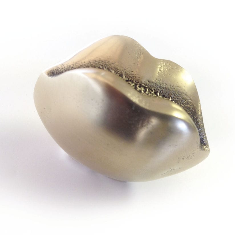 Contemporary furniture knob - LIPS - Philip Watts Design - brass ...