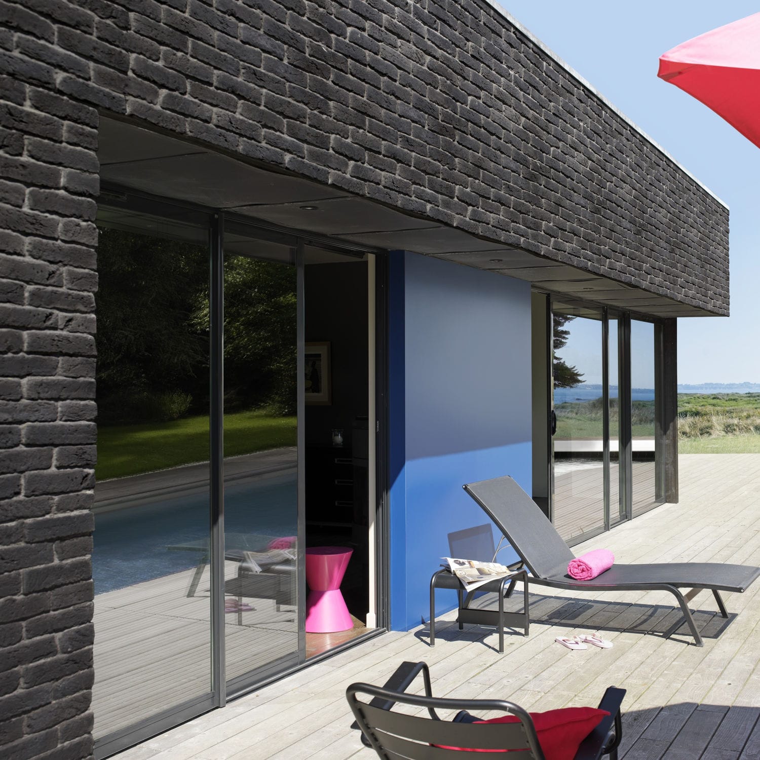 Engineered stone cladding brick - BRIQUE BLACK - ORSOL - for outdoor ...