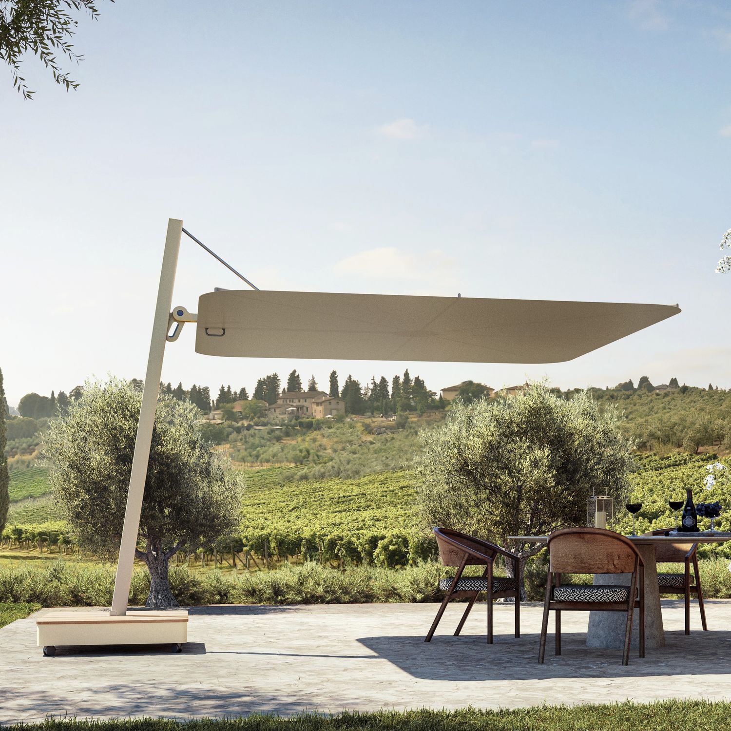 Square parasol - Versa UX SAND - Umbrosa - side post / orientable ...