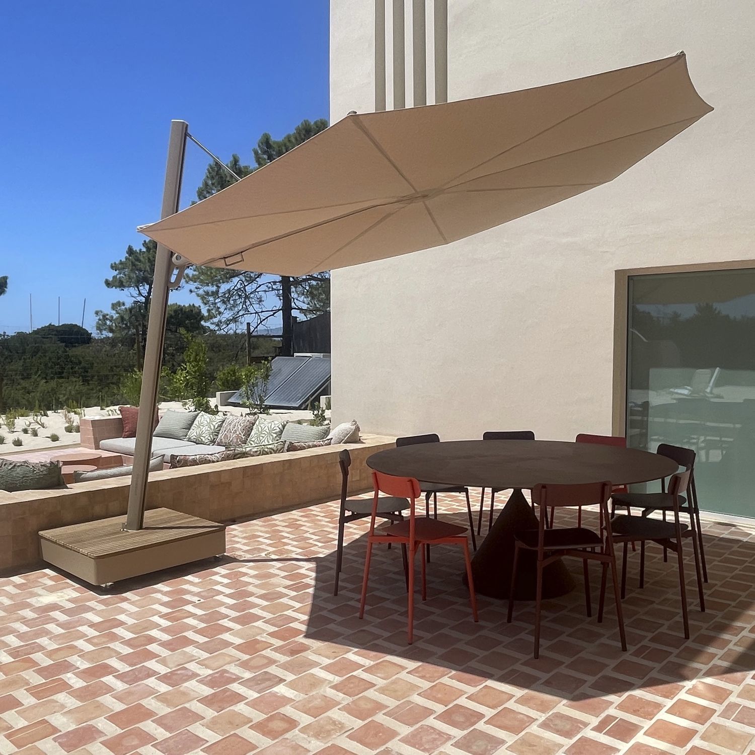 Square parasol - Versa PX - Umbrosa - round / side post / fabric