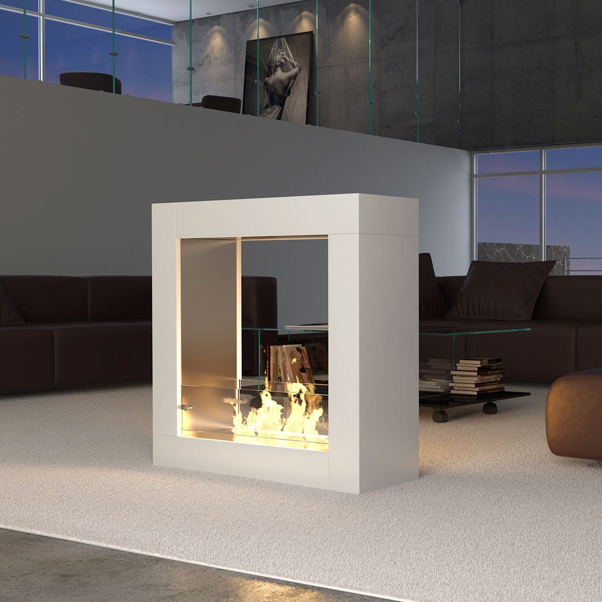 Bioethanol fireplace - SYDNEY - Decoflame - free-standing / central ...