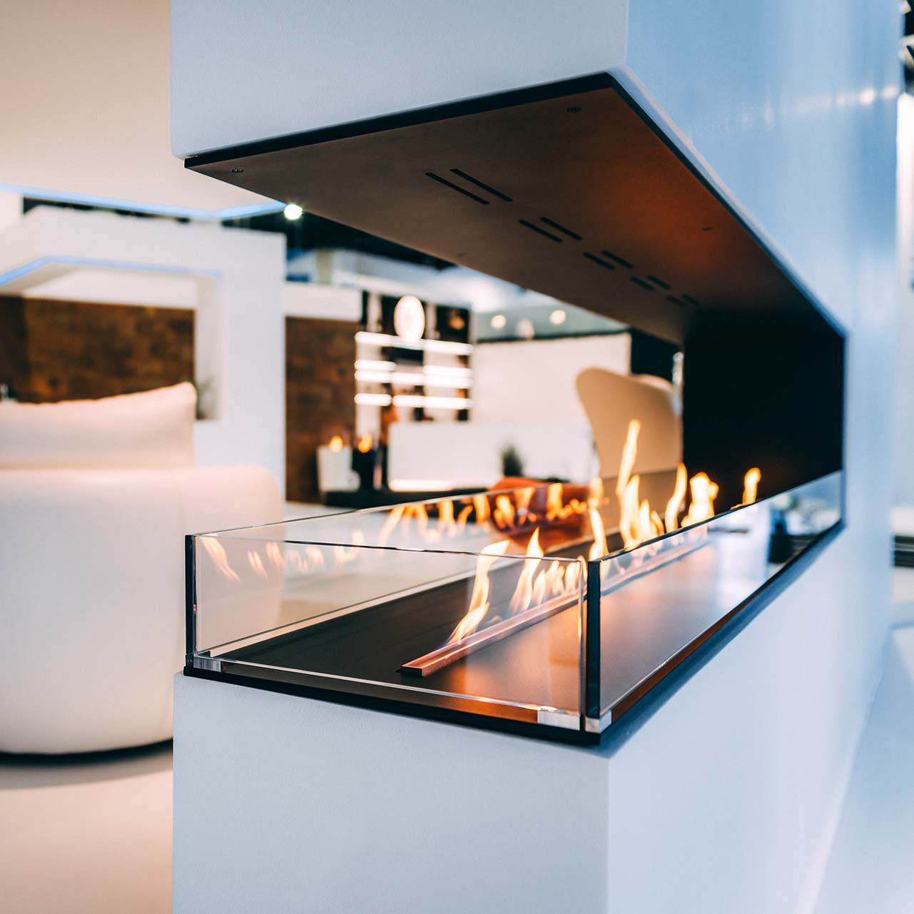 Bioethanol fireplace - MONTREAL - Decoflame - built-in / 3-sided / open ...