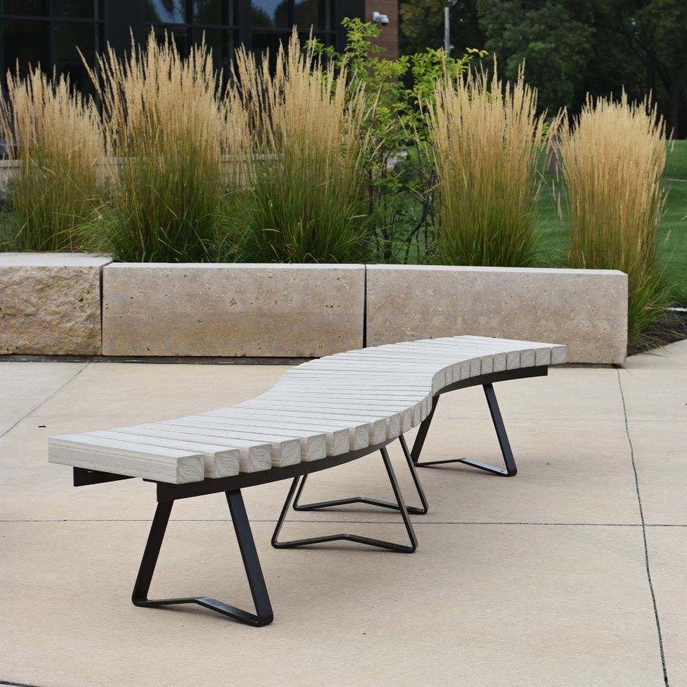 Contemporary public bench - OLBRICH - Madrax/Thomas Steele - recycled ...