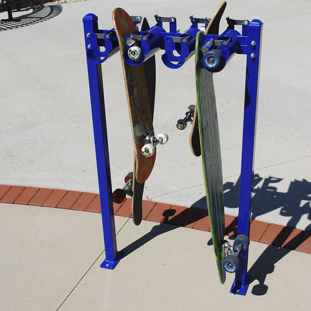 Floor-mounted skateboard rack - SRS-SNG-4-IG-P - Madrax/Thomas Steele ...