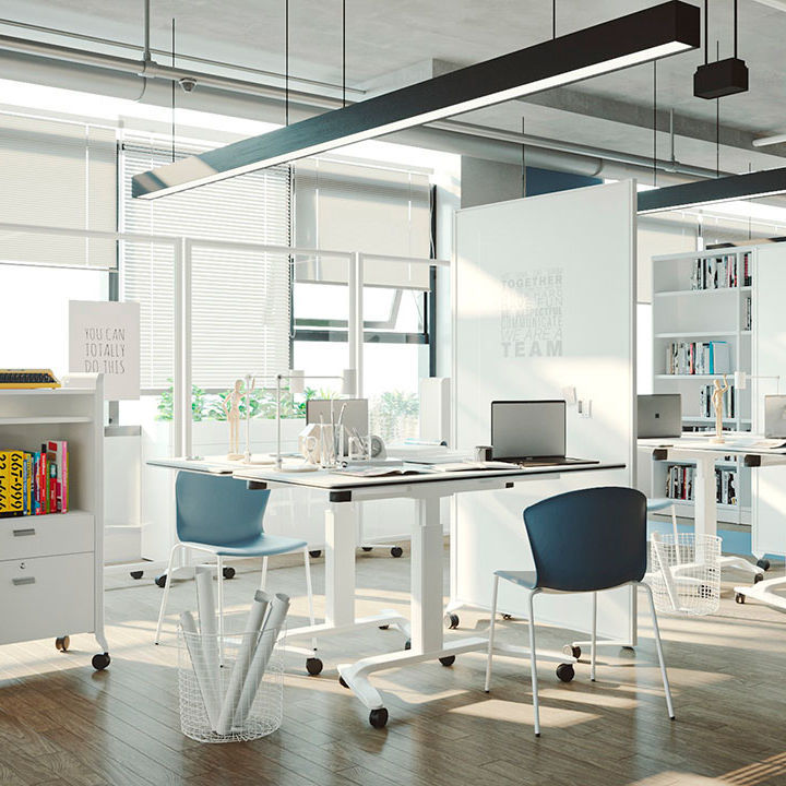 Contemporary classroom table - TALENT - Actiu - laminate / aluminum ...